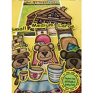 Goldilocks and Three Bears Felt Story Set | 19 PRECUT & Ready to Play Colorful & Durable Felt Pieces for Toddlers, Preschool & Kindergarten | Reusable Felt Board Stories
