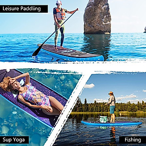 AUGESTER 10‘/10.5‘/11’ Inflatable Lightweight Stand up Paddle Board, Premium Yoga Board W/Durable SUP Accessories, with Fins, Carrying Bag, Non-Slip Deck, Adjustable Paddle & Hand Pump, Wide Stance