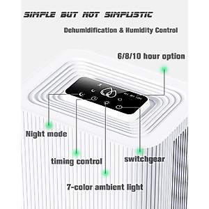 Portable Home Dehumidifier for Basements|91 OZ Tank|900 sq.ft Coverage|Quiet Smart Design with Auto Shut-Off