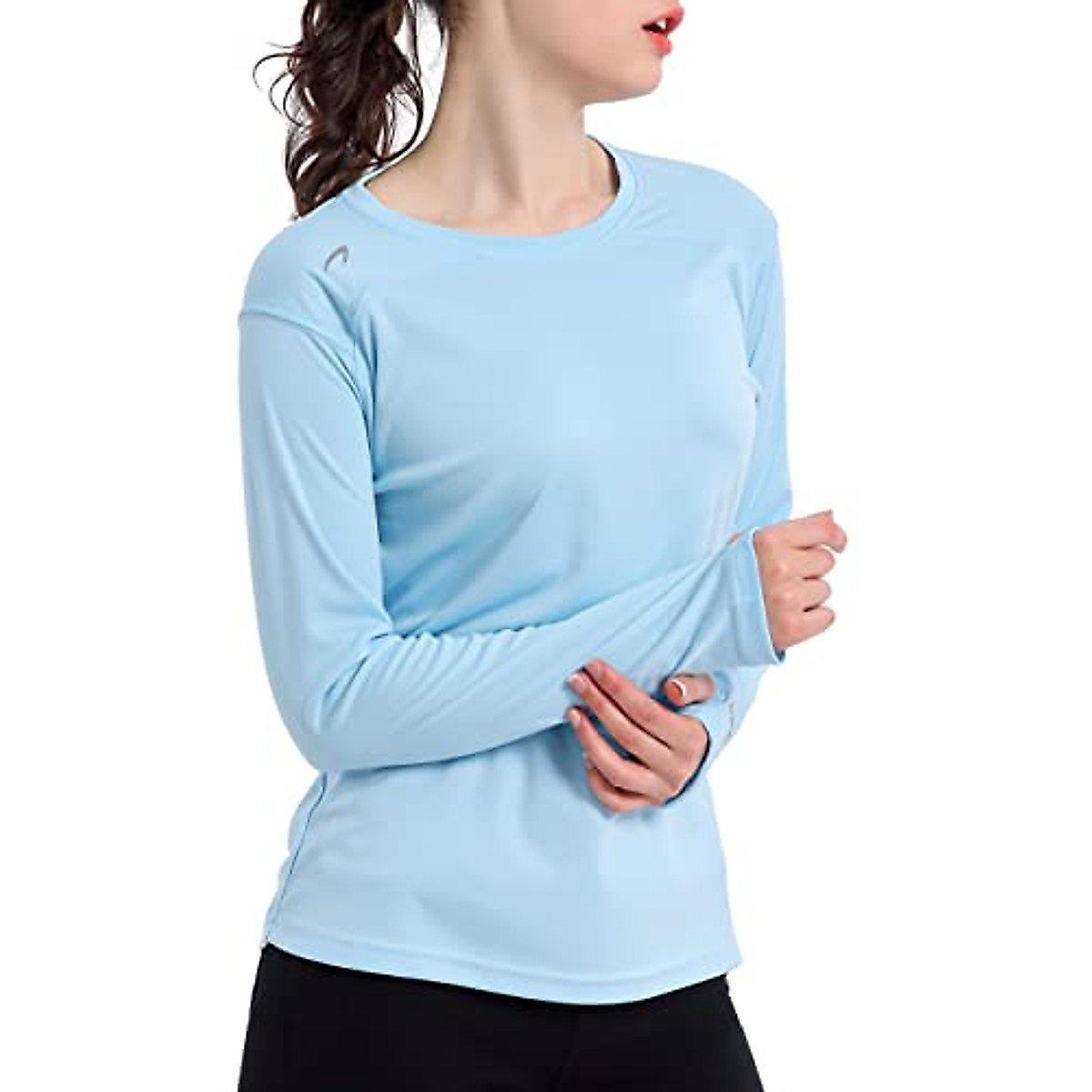 Women's UPF 50+ UV Sun Protection Shirt Outdoor Performance Long Sleeve Rash Guard Shirts for Hiking,Swim,Fishing (Blue,S)