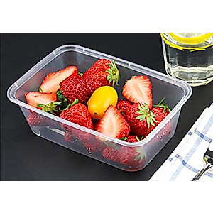 Tosnail 50 Pack 25 oz. Plastic Food Storage Containers with Lids Meal Prep Containers - Clear