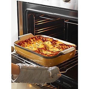 LIFVER Baking Dish, 9x13 Baking Pan, 120 Oz Large Lasagna Pan Deep, Ceramic Bakeware, Rectangular Casserole Dishes for Cooking Roasting Turkey Lasagna, Gifts for Baker, 3.8 Qt