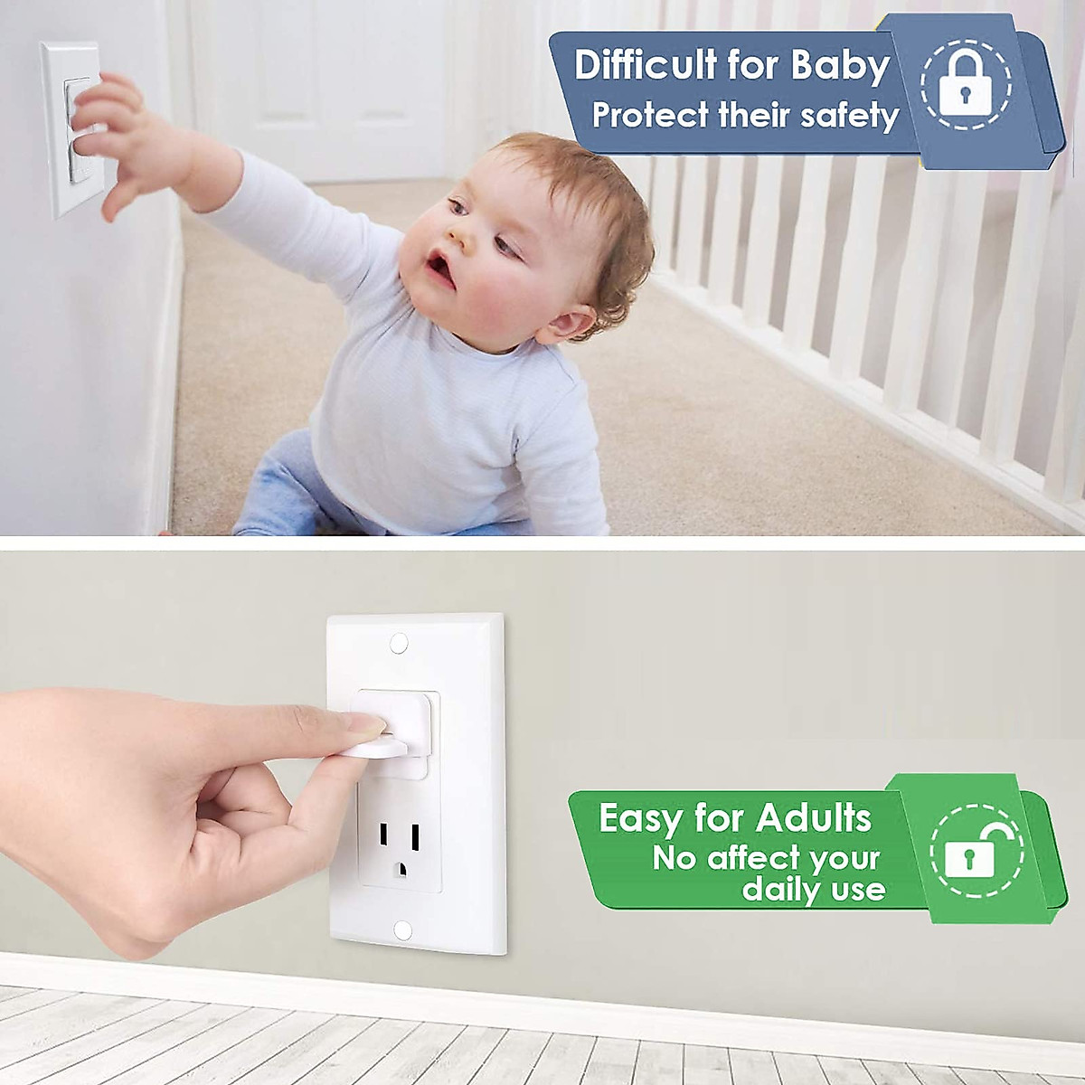 YIDADAUS 38 Pack Baby proofing Outlet Plugs,Outlet Covers Baby proofing,Baby Safety Products,Baby proofing,Outlet Plug Covers,Outlet Plugs Baby,Proof Child Safety Outlet Covers Toddler Safety