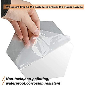 KimDaro Mirror Wall Stickers Non Glass Mirror Plastic Mirror 3D Hexagon Acrylic Mirror Wall Decor Self Adhesive Tiles (15 PCS)