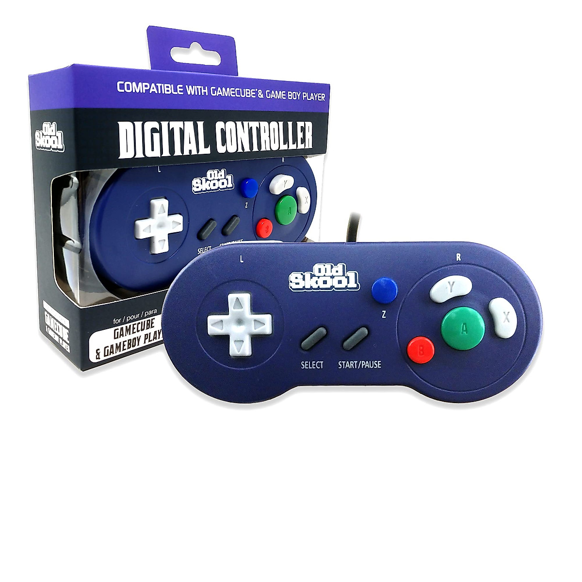 Old Skool DIGITAL Controller Compatible With Gamecube & Gameboy Player - Purple