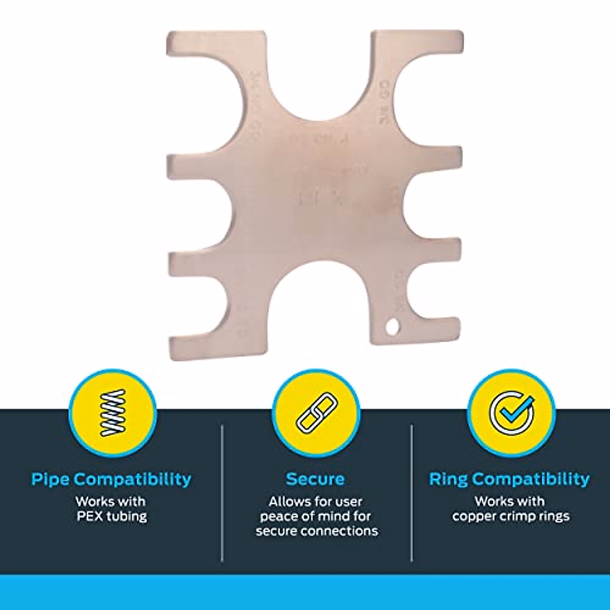 SharkBite 3/8 Inch PEX Crimp Tool Go / No-Go Gauge, Plumbing Fittings, 23080