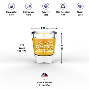 LitGifts Prescription Shot Glass, Funny Nurse Gifts for Women or Men, Cute Shot Glasses for Women, Funny Shot Glasses for Nurses, Doctors or Pharmacists, Single 1.75 Ounce Glass Shot Glass