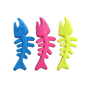 BCHZ Rubber Pet Dog Puppy Cat Dental Teething Healthy Gums Clean Chew Play Toys Cute Fish Bone Shape