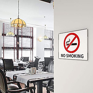 Niubee 8.5x11 inch Wall Mount Acrylic Sign Holder Horizontal with Double Sided Adhesive Tape for Office, Home, Store, Restaurant-No Drilling (10 Pack)