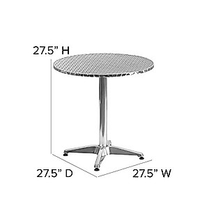 Flash Furniture Mellie 27.5'' Round Aluminum Indoor-Outdoor Table with Base