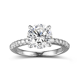 Moissanite Rings for Women 2 Carat Round Cut Sterling Silver Rings D Color VVSI Lab Created Diamond Wedding Rings for Women