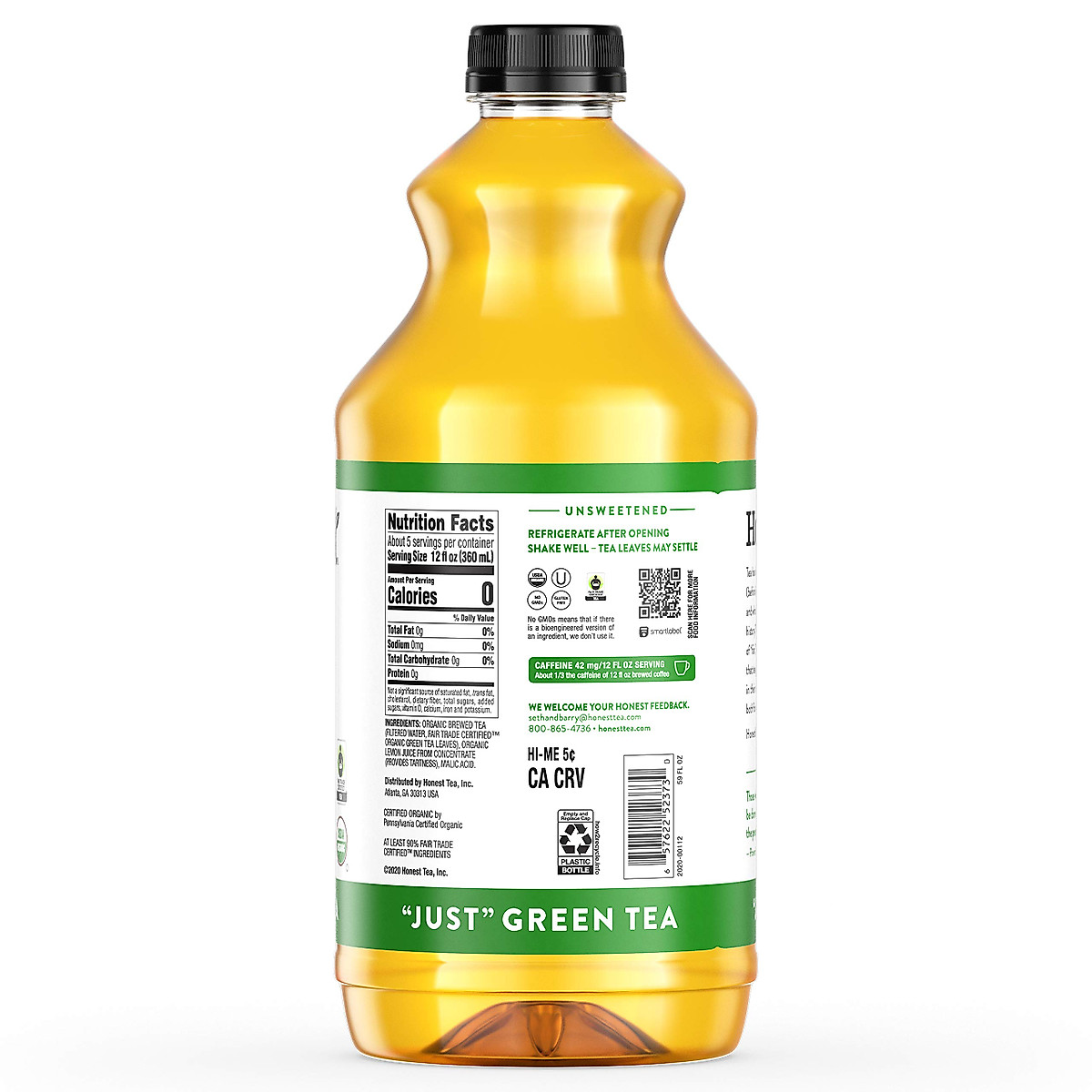 Honest Tea Just Green Tea, 59 Fl Oz Bottles (Pack of 8)