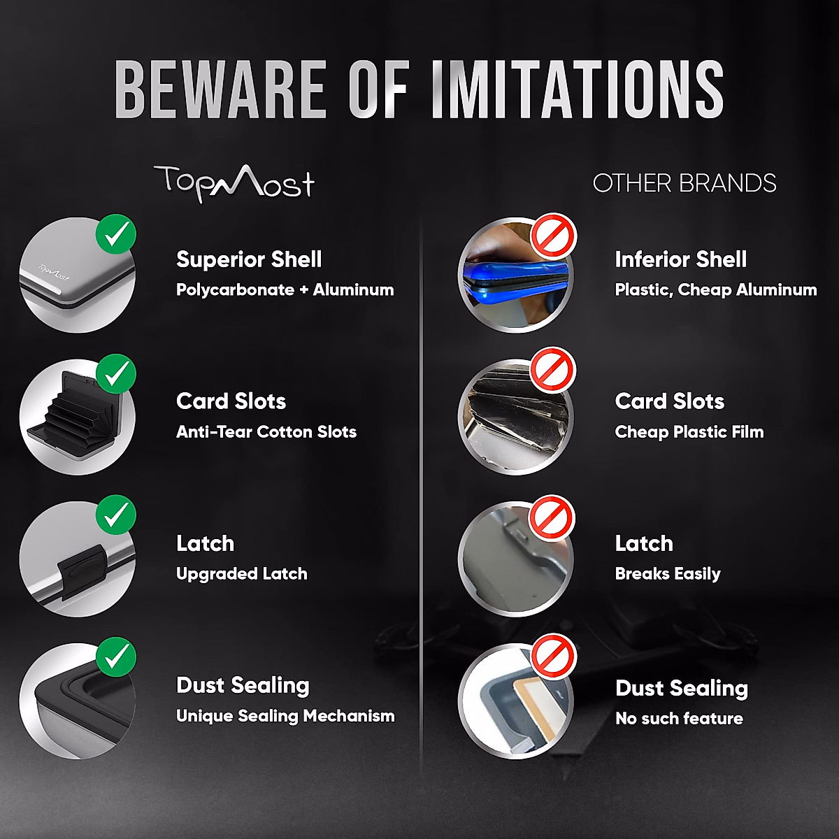 TopMost Aluminum Wallet, Card Case Wallet, Metal RFID Credit Card Holder for Men & Women, 6 Cotton Slots for 12 Cards And Bills, Rfd Protective (Silver)