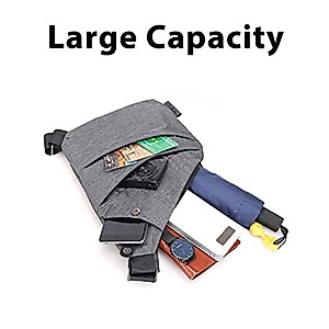 NIHONO Personal Flex Bag for Women Men Crossbody Sling Bag Anti Theft Water Resistant Backpack Fashion Chest Bag for Outdoor (Left Black)