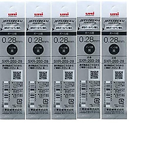 uni Jetstream EDGE 0.28mm Oil-based Ballpoint pen refills（SXR-203-28 Black） 5-pack/amazdone Sticky Notes Value Set, 6 Piece Set