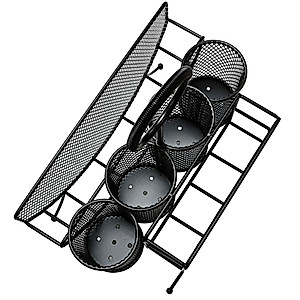 Picnic Plate Napkin Flatware Storage Caddy Organizer Holder, Black