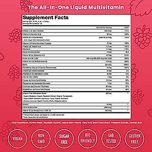 NutraChamps Complete Liquid Multivitamins | No Added Sugar | Liquid Vitamins for Women, Men & Kids | Vegan Liquid Vitamin Multimineral Supplement | Energy, Immunity & Beauty