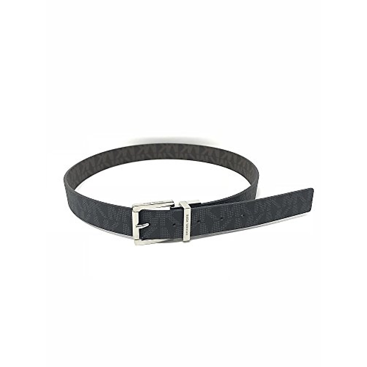 Michael Kors Women's 30mm Reversible MK Logo Monogram Synthetic Leather Belt, Black To Brown (M)