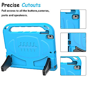 eTopxizu Kids Case with Built-in Screen Protector for New iPad 10.2 Inch 2021/2020/2019 (9th/8th/7th Gen), Shockproof Handle Stand Case for 2021/2020/2019 iPad 10.2, iPad Air 3 10.5 2019, Blue