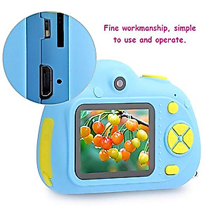 Children Digital Camera, Dual-Lens Video Recording Support Auto Save Face Recognition Digital Camera Fine Workmanship for Children