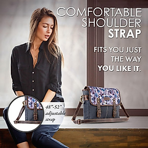 SIXTEASE Womens Shoulder Bag Vintage Style Shoulder Bags for Women - Made with Genuine Leather, Upcycled Canvas, or Hair On - Handmade, Adjustable Strap, Brass and Zinc Hardware - Helio