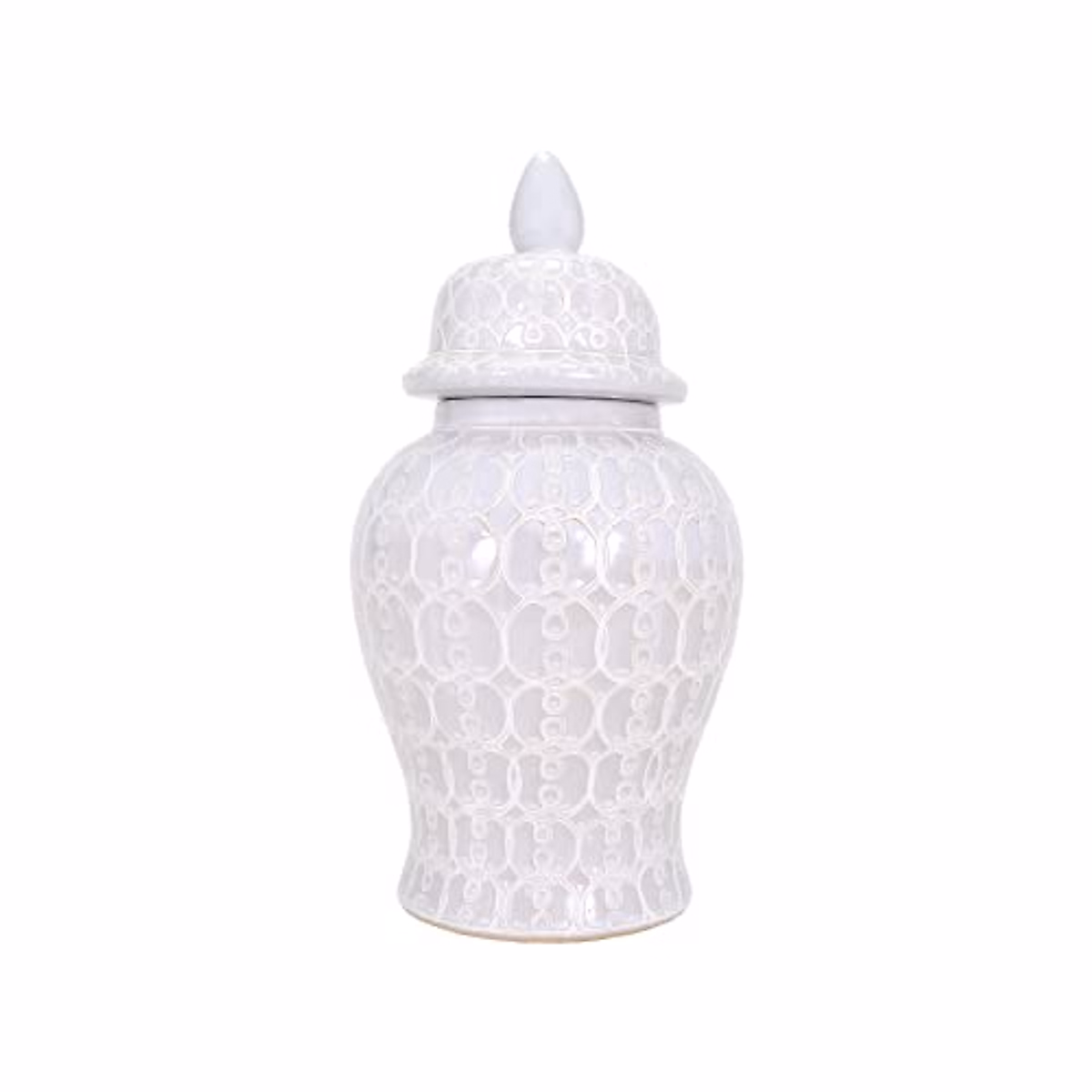 TIC Collection Hand Crafted and Hand Painted Ellery Jar, Multi-Tonal Shades of Cream, Taupe, & Gray