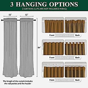 MUMFAS Velvet Curtains 84 Inches Long 2 Panels Gold Amber Brown, Super Soft Heavy Duty Luxury Drapes for Bedroom Living Room Darkening Curtains Urban Decor (Caramel Brown Rod Pocket&Back Tab)