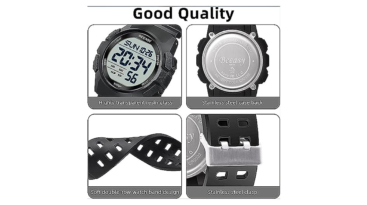 Beeasy Waterproof Digital Sports Watch for Men