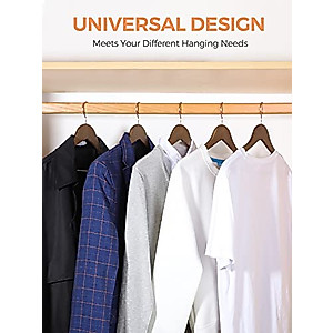 Smartor Wooden Hangers 20 Pack, Sturdy Coat Hangers for Closet, Quality Non Slip Hangers, Premium Heavy Duty Hangers, Durable Coat Hanger, Pants Hanger, Suit Hangers, with 360° Rotating Hook, Walnut