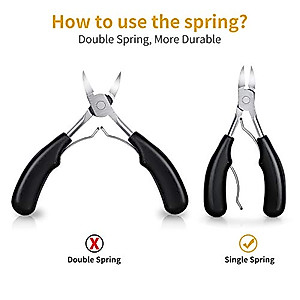 Toenail Clippers, Medical Grade Toe Nail Trimmer, Nail Clippers for Thick Nails or Ingrown Toenail Tool, Stainless Steel Sharp Pedicure Toe Nail Clippers Adult, with Easy-to-Grip Rubber Handle.