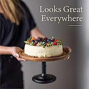 Wood Cake Stand Cake & Cupcake Display for Home & Kitchen Weddings & Birthdays by Bunam, Black