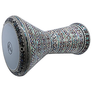The Gawharet El Fan 18.5" Darbuka Doumbek Drum Sombaty Size With Real Blue Mother of Pearl (Sea Star)