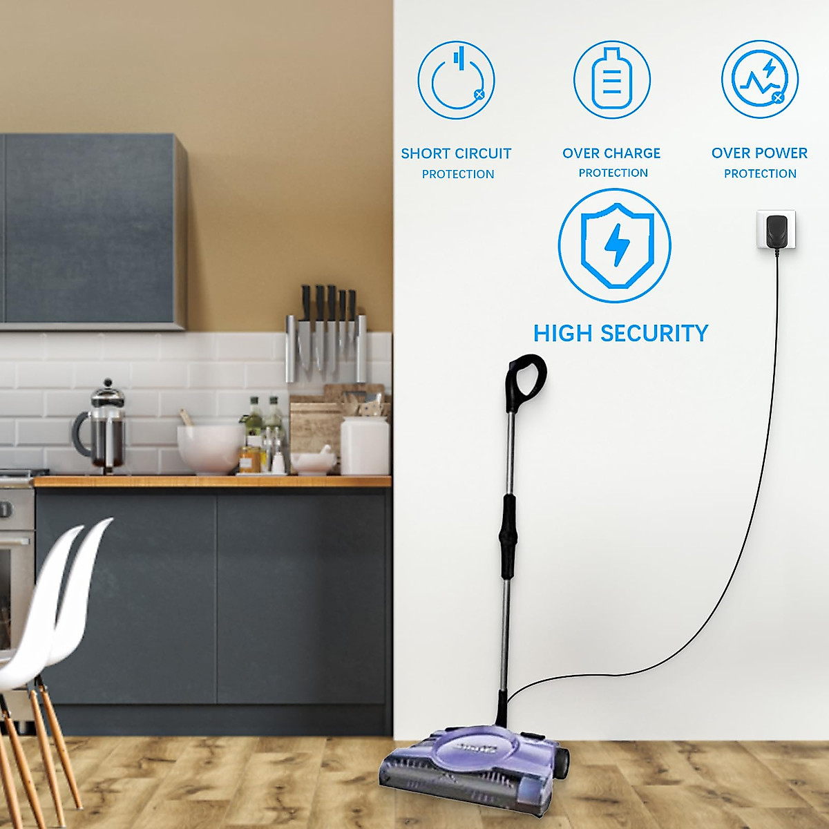 REEYEAR UL Listed Charger fits for Shark Floor Carpet Sweeper Vacuums V2945Z V2950 XA2950, 6Ft Replacement Power Adapter Cord for YLS0041-T110025 Power Supply