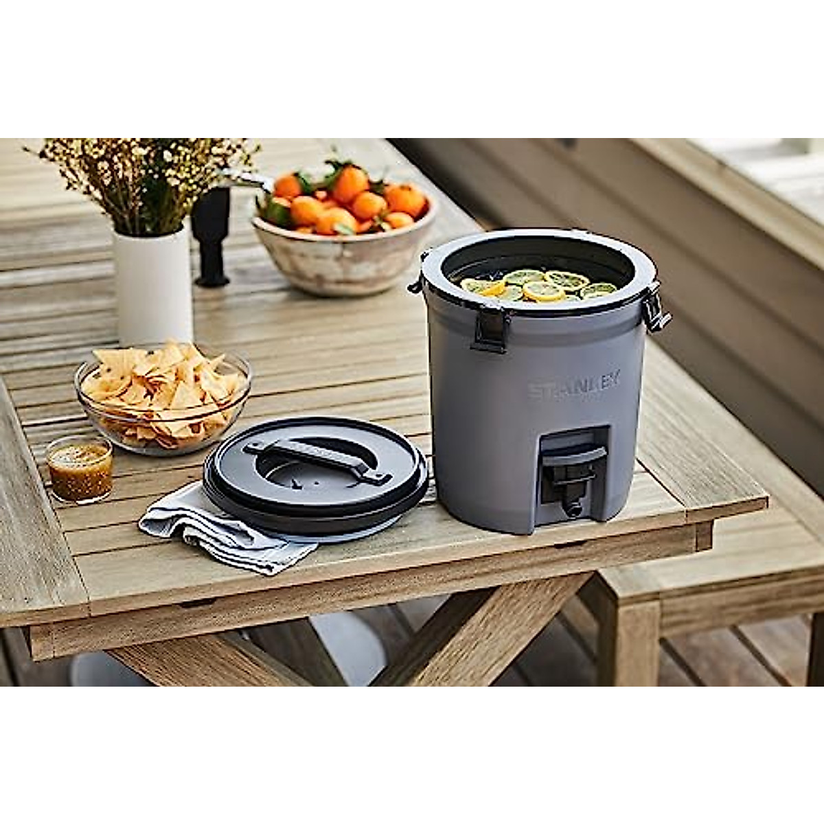 Stanley Adventure Water Jug, 2 Gallon Camping Water Container with Spigot, Leakproof BPA-Free Beverage Cooler with Double Wall Foam, Charcoal, Outdoor and Camping Essentials