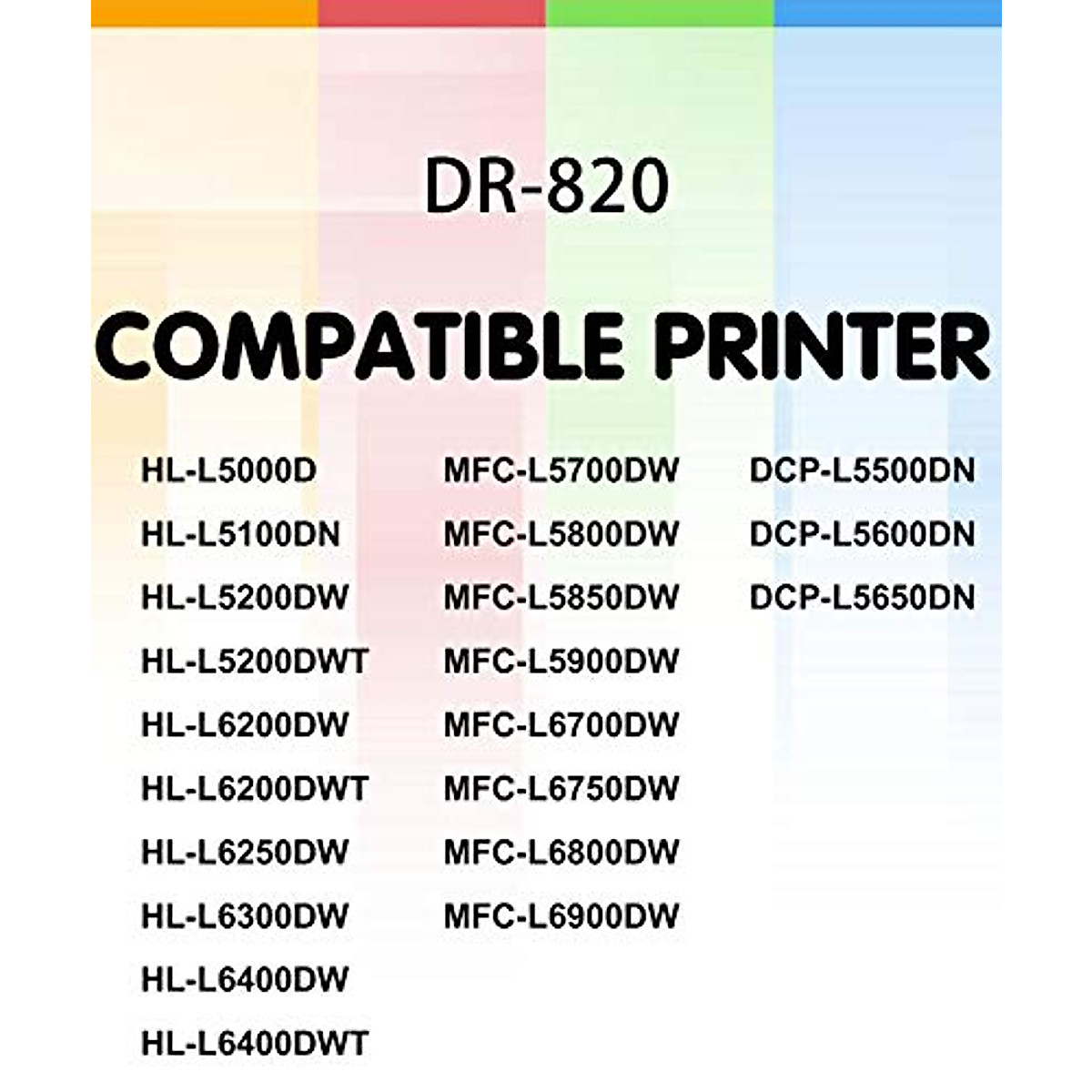 (Drum, Pack of 1) Compatible Replacement for DR820 DR-820 Drum Unit (Used for TN850 TN820 TN880 Toner) for HL-L6200DW MFC-L5900DW MFC-L5800DW MFC-L5700DW HL-L5200DWT Printer, Sold by GTS