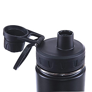 Drinco Stainless Steel Water Bottle Spout Lid Vacuum Insulated Double Wall Water Bottle Wide Mouth (40oz 32oz 22oz 18oz 14oz) Leak Proof Keep Cold Sport Camping Hiking (22 oz, 22oz Black)