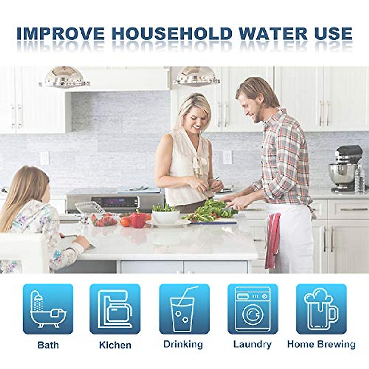 Membrane Solutions 5 Micron 2.5" OD x 20" Length Sediment Water Filter String Wound Polypropylene Cartridge for Whole House Filter Systems - 6 Pack