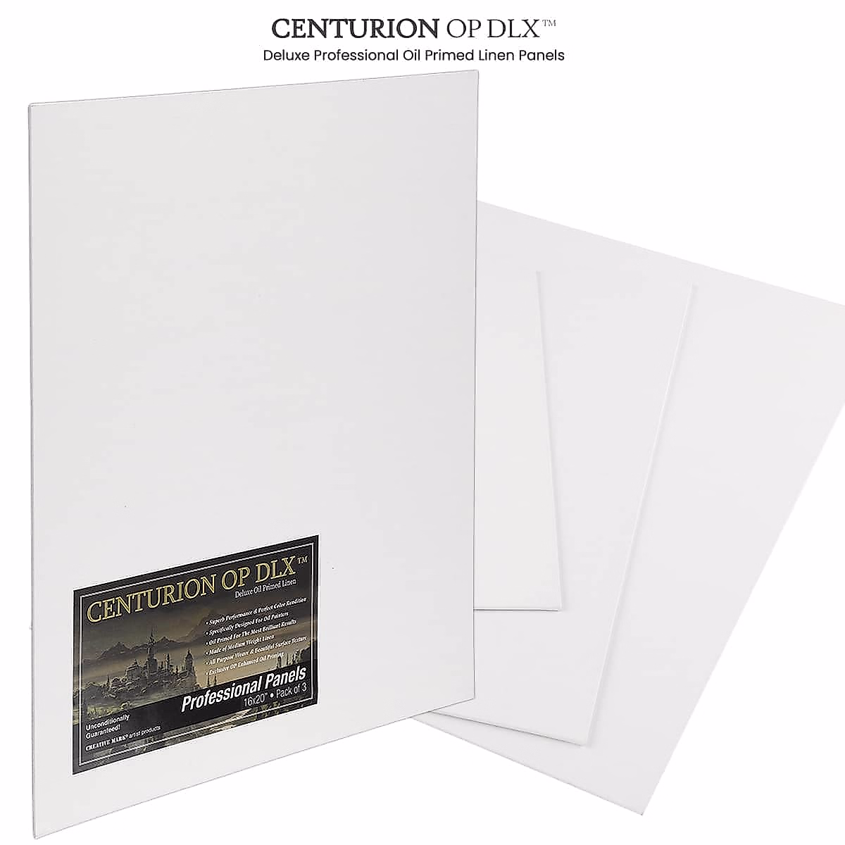 Centurion Deluxe Professional Oil Primed Linen Canvas Panels 3-Pack - OP Enhanced Primed Oil Canvas Panels for Painting, Artists, Oils, Alkyds, & More! - 14x18"