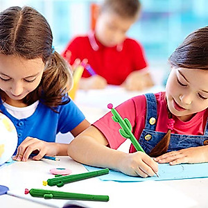 30 Pieces Cactus Pens Cactus Shaped Rollerball Pens Cactus Black Gel Ink Pens Writing Pen for Office School Home Writing Valentine's Day Gift Supplies, 5 styles