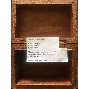 New Age Imports, Inc. Gift Ideas~ Floral Carved Handmade Wooden Box 4 inches by 6 inches~Ideal for Storing Jewelry, Coins, Tartot Cards, Small Treasures, URN Box & etc (Floral Carved 4"x6")