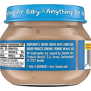 Gerber Mealtime for Baby 2nd Foods Baby Food Jar, Chicken & Gravy, Non-GMO Pureed Baby Food with Essential Nutrients, 2.5-Ounce Glass Jar (Pack of 40)