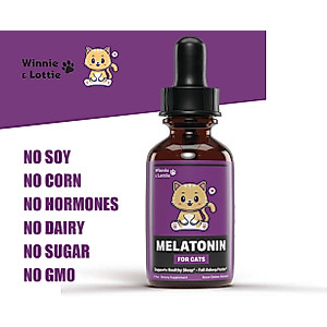 Cat Melatonin | Melatonin for Cats | Helps to Support Restful Sleep for Your Cat | Cat Sleep Aid | Cat Calming | Cat Anxiety Relief | Anxiety Relief for Cats | Cat Stress Relief | 1 fl oz