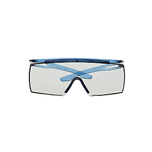 3M Safety Glasses, SecureFit 3700 Series, Anti-Scratch, Fits Over Glasses, Indoor/Outdoor Gray Lens, Blue Temple