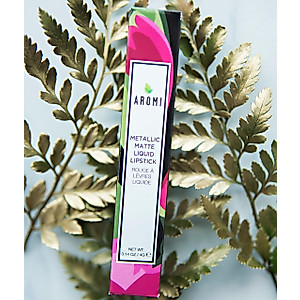 Aromi Tan Metallic Liquid Lipstick | Sepia Bronze Lip Color with Shimmery Finish, Vegan, Cruelty-free, Long-Lasting, Smudge-Proof, Handmade (Peachy Tan)