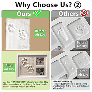 PewinGo Baby Footprint Kit,Baby Clay Hand and Footprint Kit,Newborn Baby Handprint Kit,Baby Keepsake Frames for First Mothers Day Gifts,Personalized Baby Shower Gifts for New Mom,New Parents