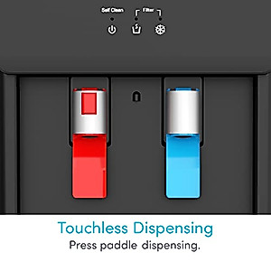 Avalon A7BOTTLELESSBLK Self Cleaning Touchless Bottleless Cooler Dispenser-Hot & Cold Water Child Safety Lock, UL/Energy Star, Black
