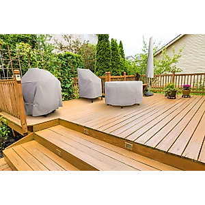 Modern Leisure 2923 Chalet Patio Table & Chairs, Furniture Set, Outdoor Cover, for Rectangular and Oval Tables (44 L x 72 D x 23 H) Water-Resistant, Beige