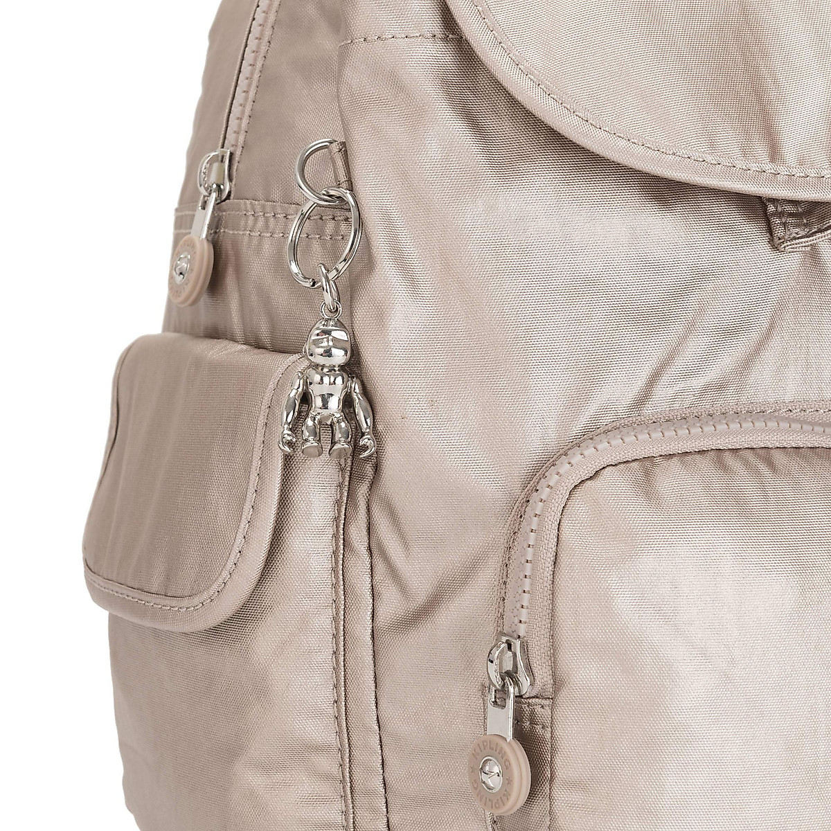 Kipling Women's City Pack Small Backpack, Lightweight Versatile Daypack, Nylon School Bag, Metallic Glow
