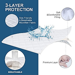 Moonsea Waterproof Three Quarter Mattress Pad, RV Short Full, 48x75 Inch, White