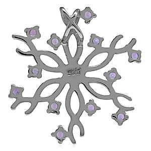 Silvershake Natural Amethyst 925 Sterling Silver Snowflake Pendant with 18 Inch Chain Necklace